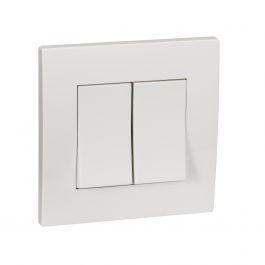 Vivace 16AX 250V 2 Gang 1 Way Switch - KB32_1_WE_G3