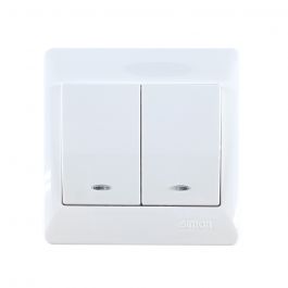 Simon 10A 2 GANG 1 WAY SWITCH C/W - 51021BLDSI-SI