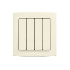 ABB 4 gang 1 way switch. 10AX - AC104